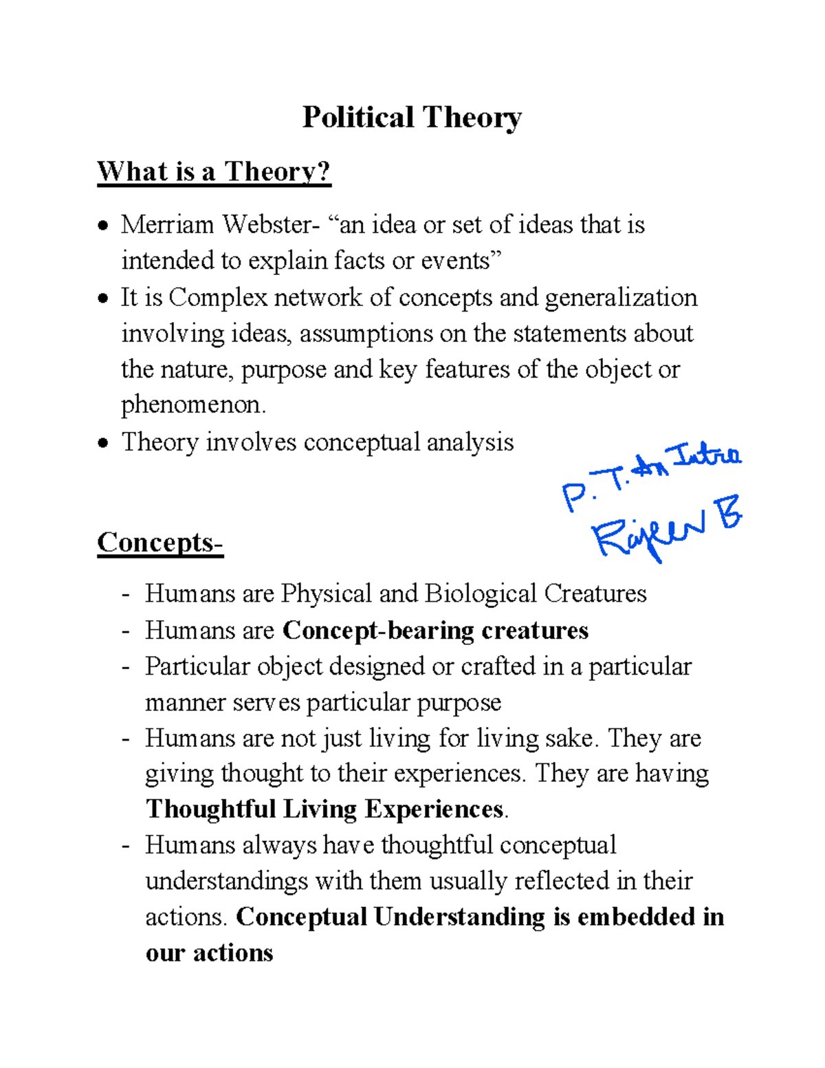 Political Theory- Understanding Concept and Theory - Political Theory ...