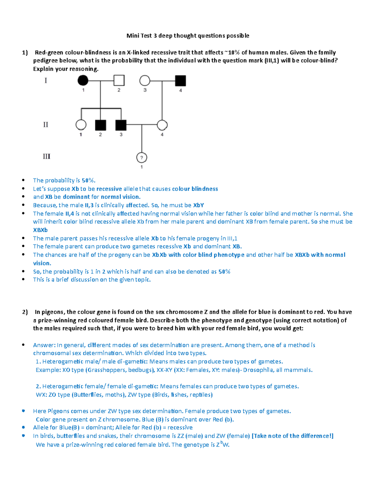 Mini Test 3 Deep Thoughts Questions & Answers - Mini Test 3 deep ...