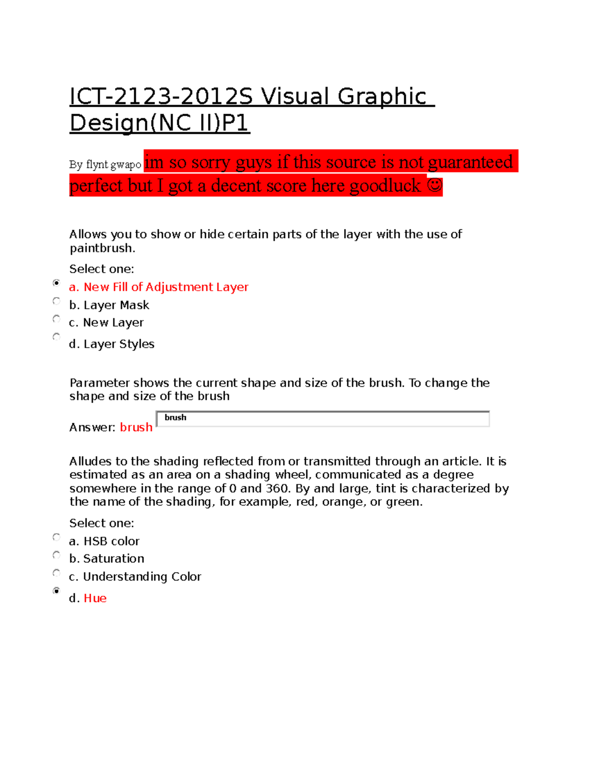 ICT-2123-2012 S Visual Graphic Design(NC II)P1 - ICT-2123-2012S Visual Graphic Design(NC II)P By ...