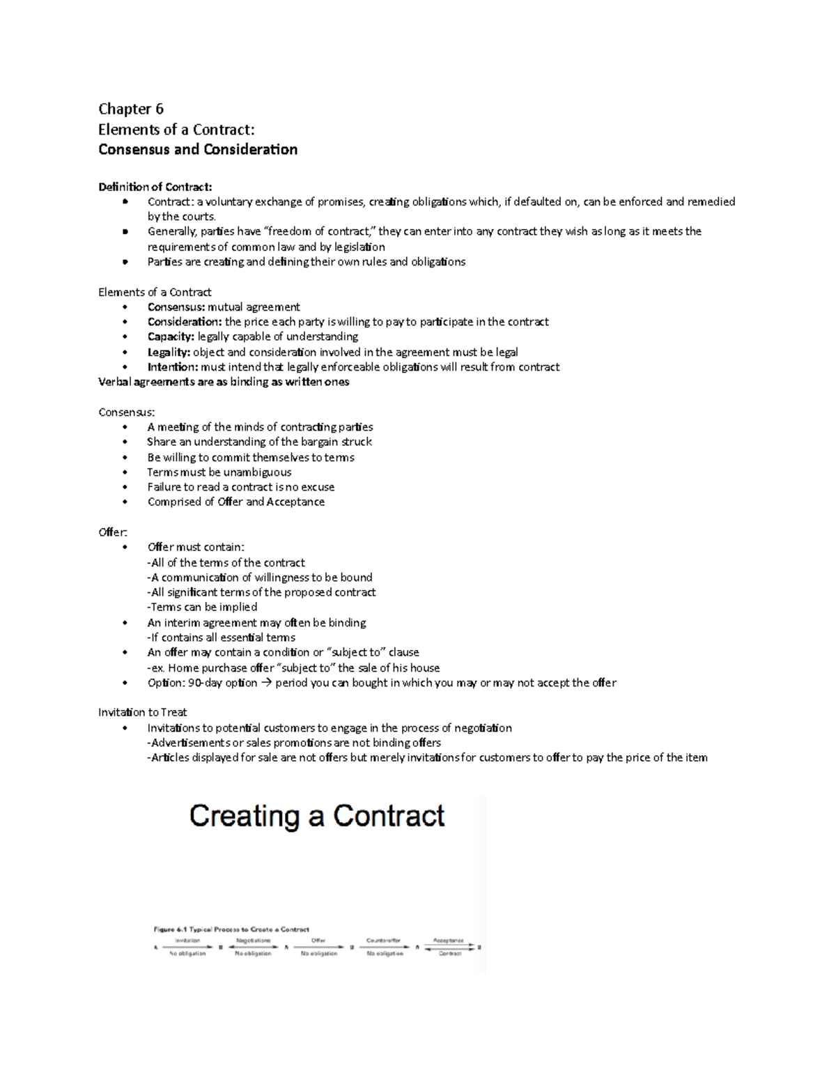 Chapter 6 - Chapter 6 Elements of a Contract: Consensus and ...