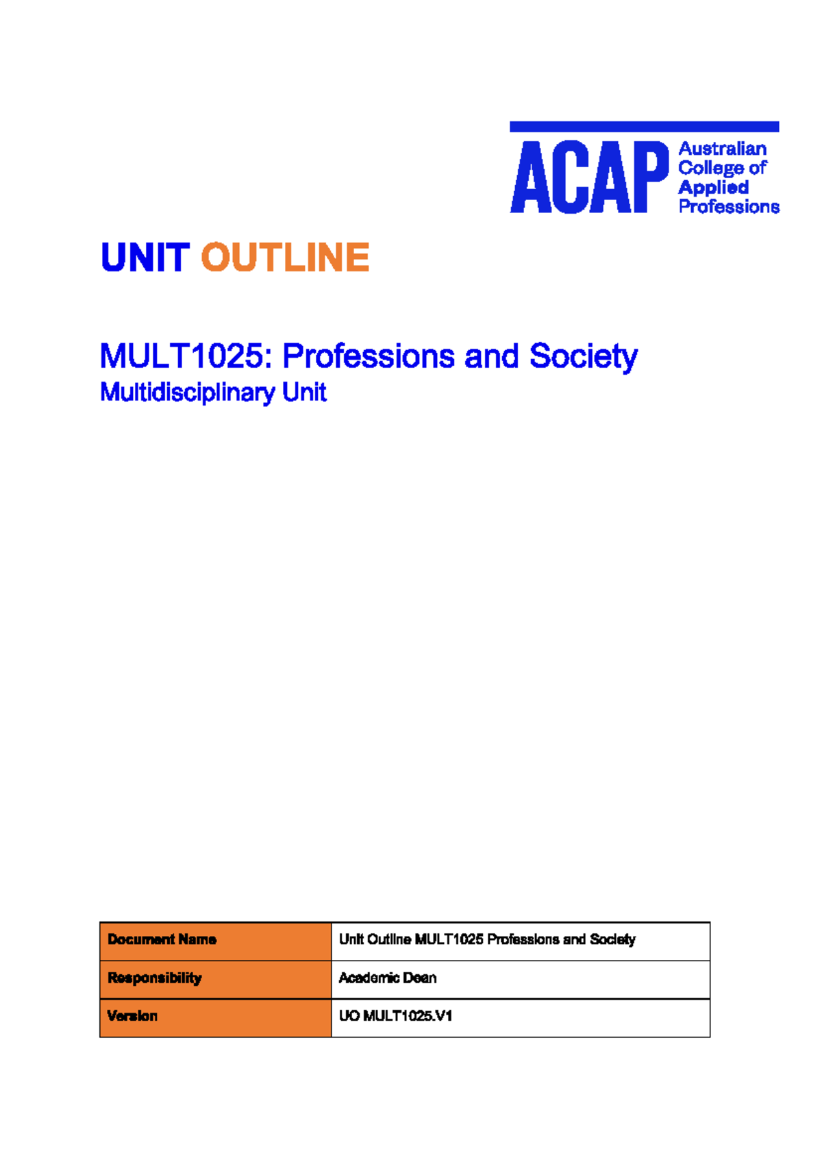 Outline - Student Attendance This is a MULT unit. This may be or Online ...