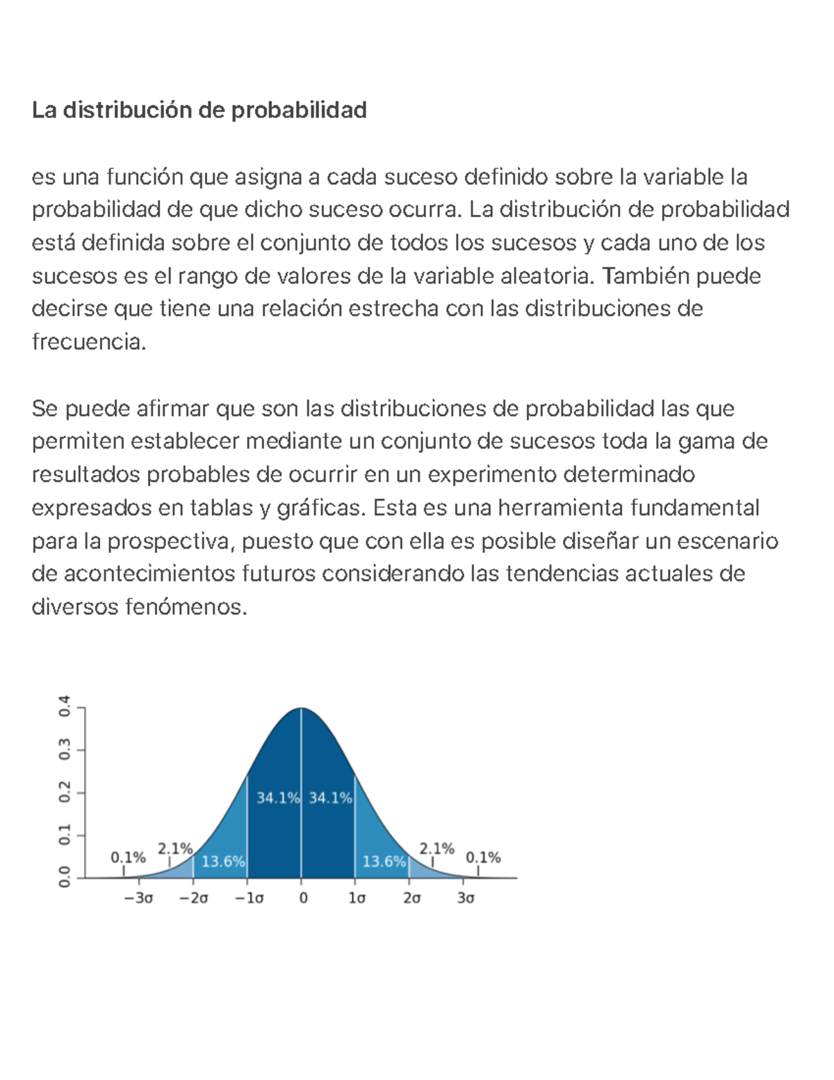La distribución de probabilidad - La distribución de probabilidad está ...