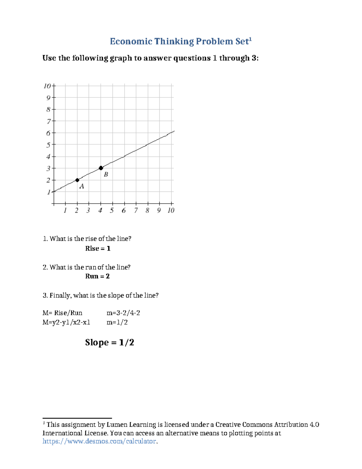 01+Economic+Thinking - Economic Thinking Problem Set 1 Use the ...