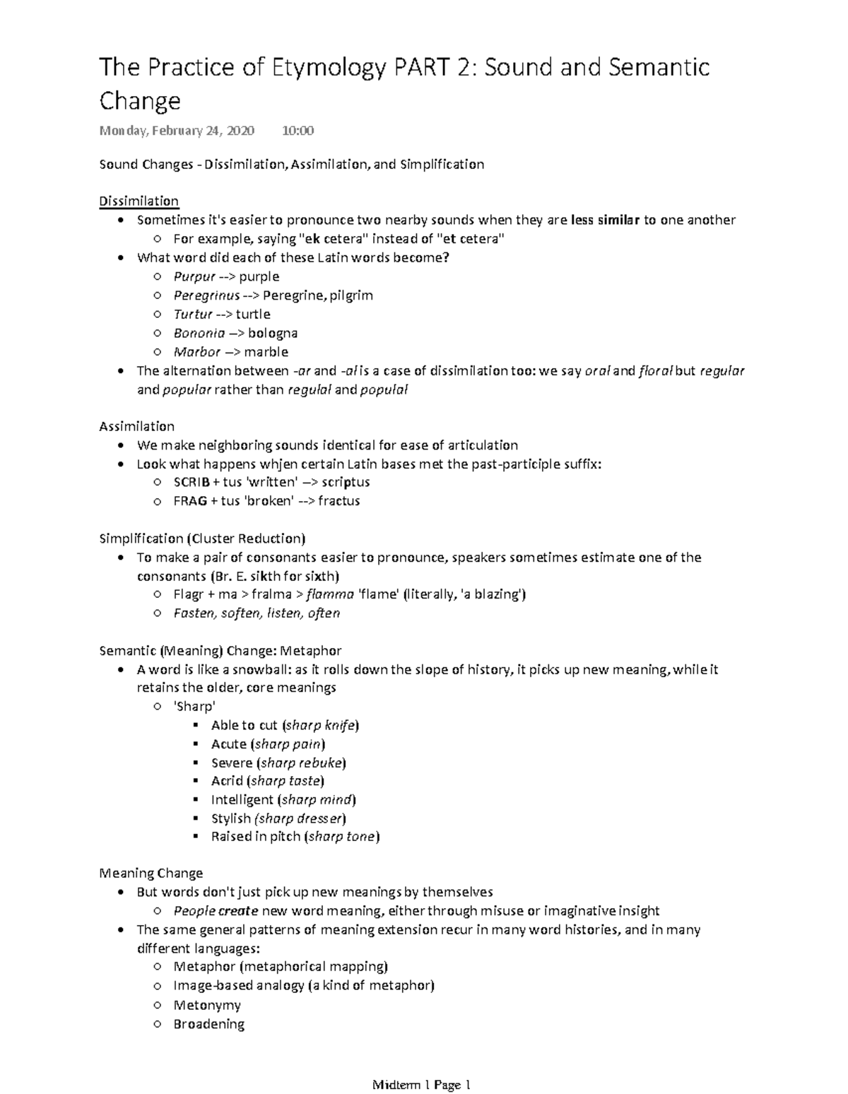 The Practice of Etymology PART 2 Sound and Semantic Change - Warning: TT: undefined function: 32 ...