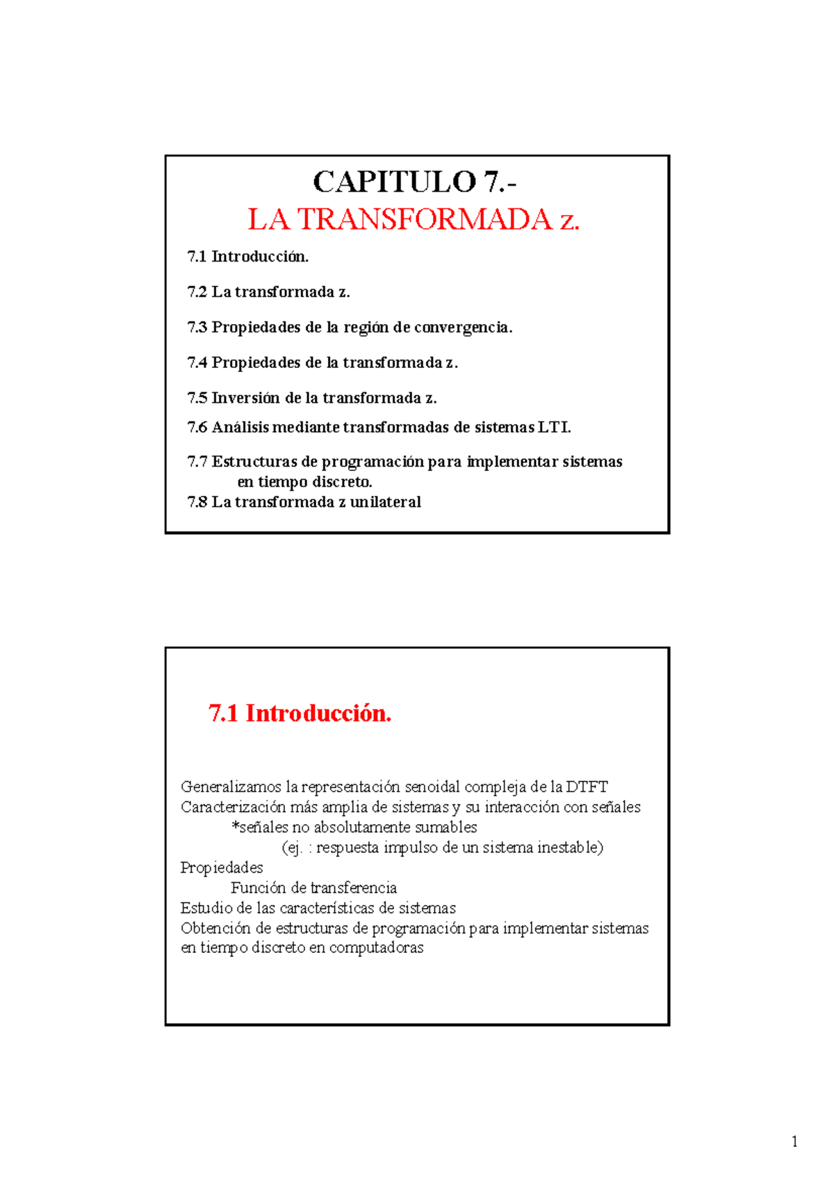 Capitulo 7 05 06 Capitulo 7 La Transformada Z 7 Introducción 7 La