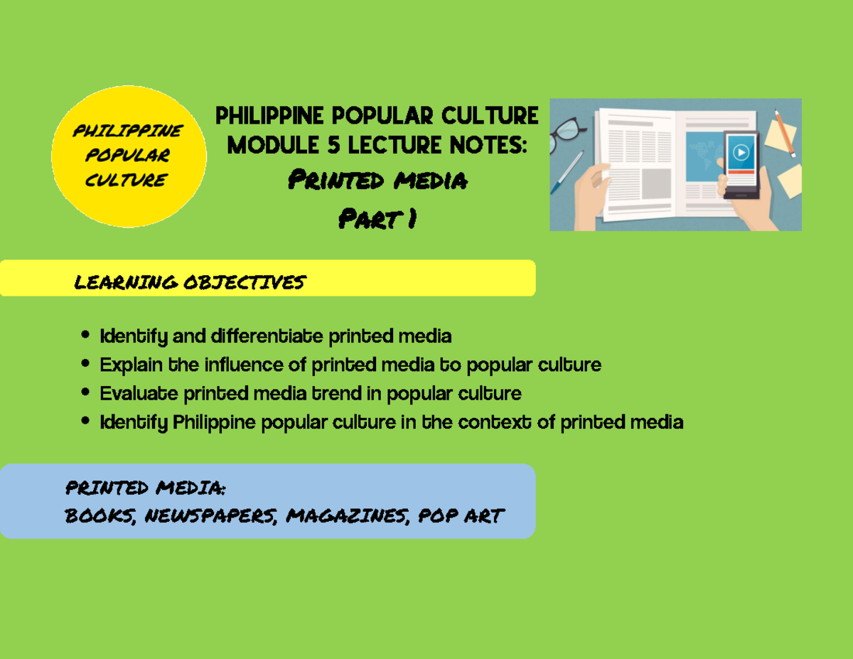 Module 5 Philippine Popular Culture PART 1 - PHILIPPINE POPULAR CULTURE ...