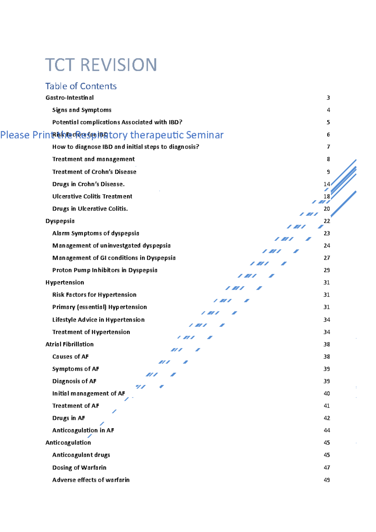 TCT Revision - pHam01 - Table of Contents TCT REVISION Gastro ...