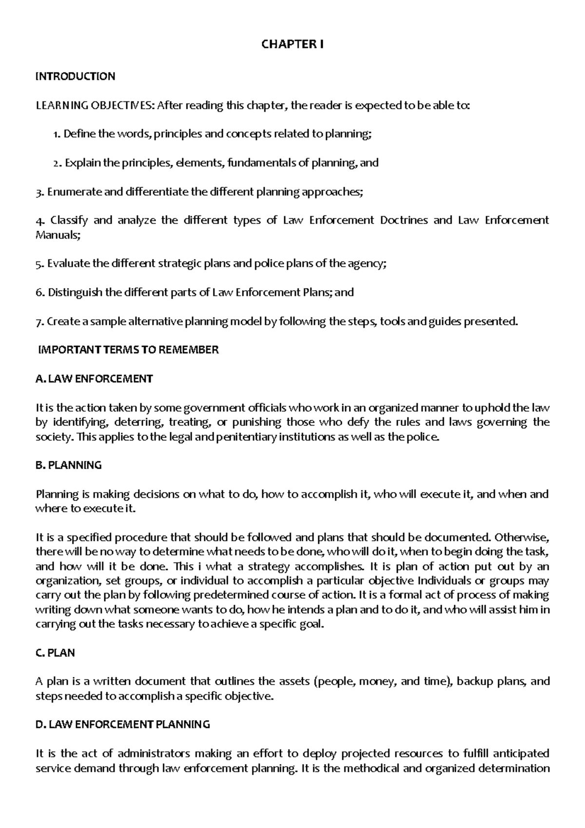 BOOK ON LEA 4 - LEA 4 - CHAPTER I INTRODUCTION LEARNING OBJECTIVES: After reading this chapter ...