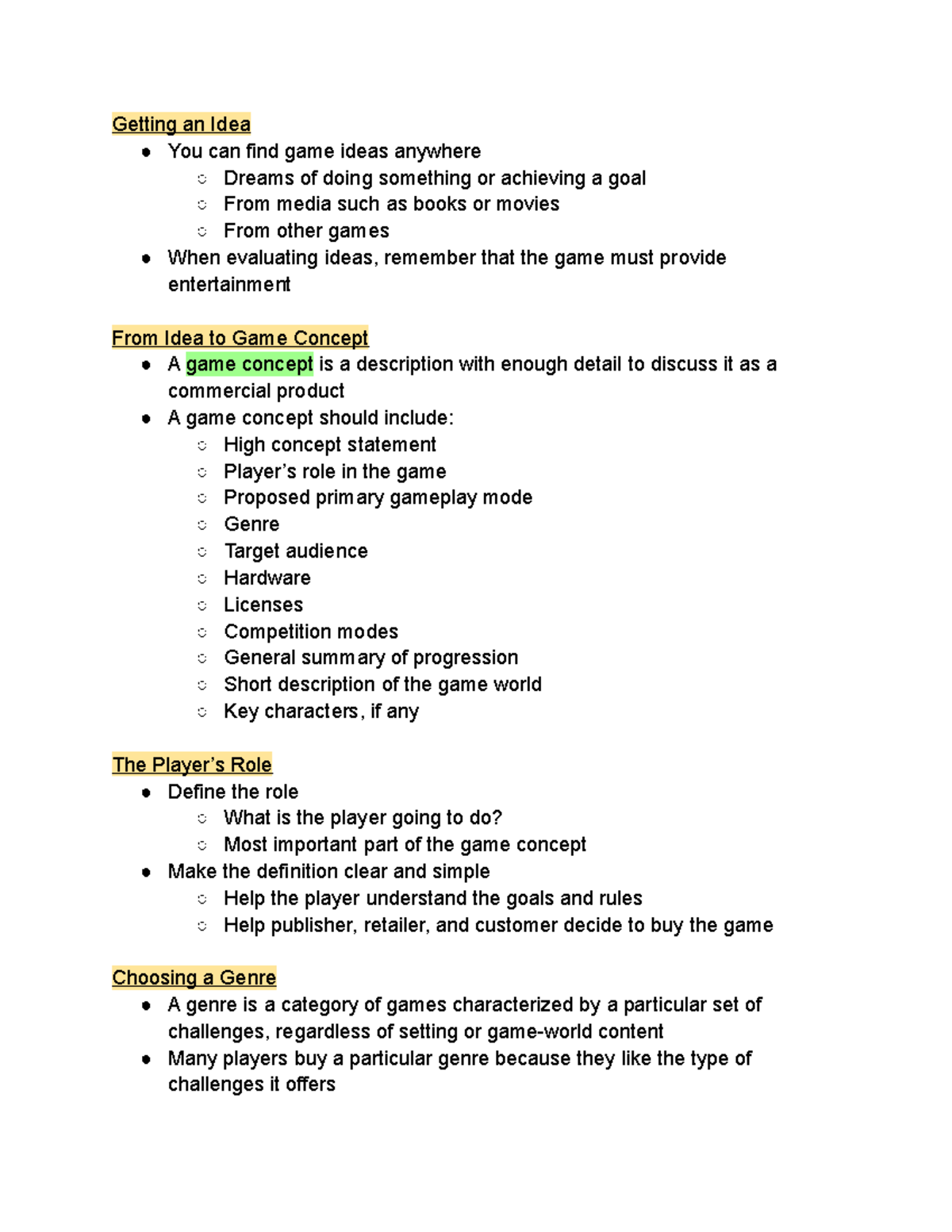 Chapter 3 Game Concepts - Getting an Idea You can find game ideas ...