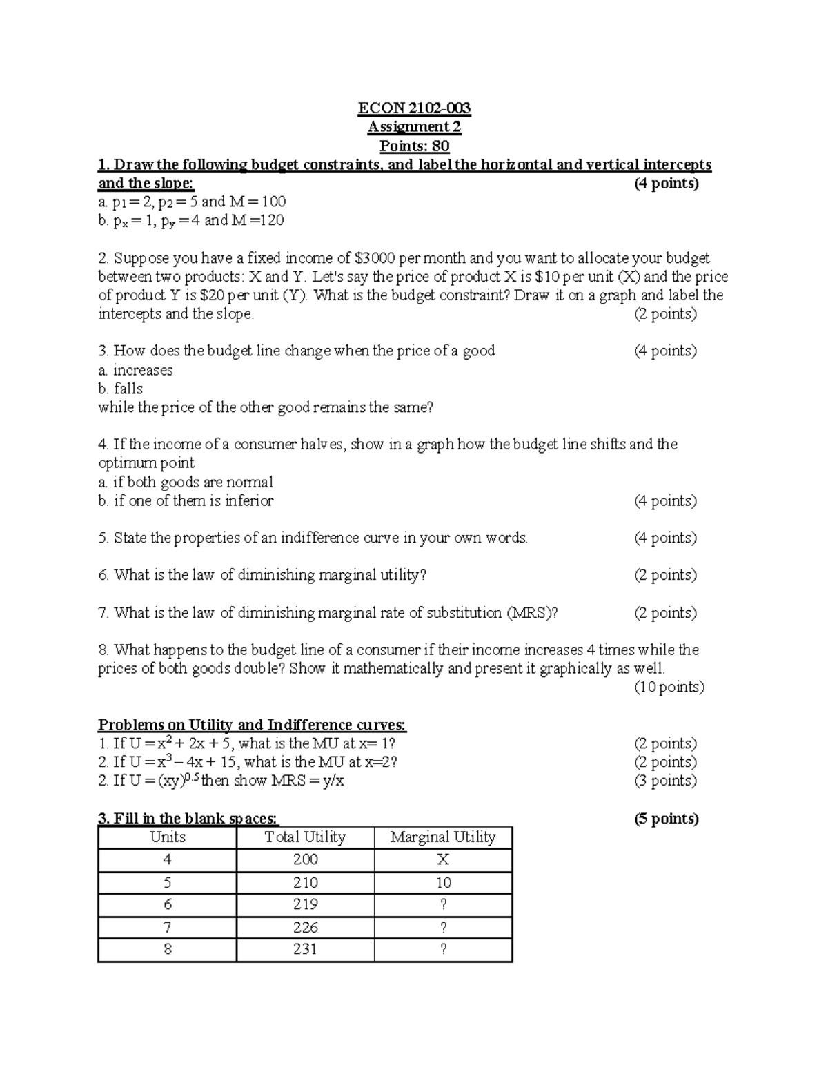 ECON 2102- Assignment 2 - ECON 2102 - UNC Charlotte - Studocu