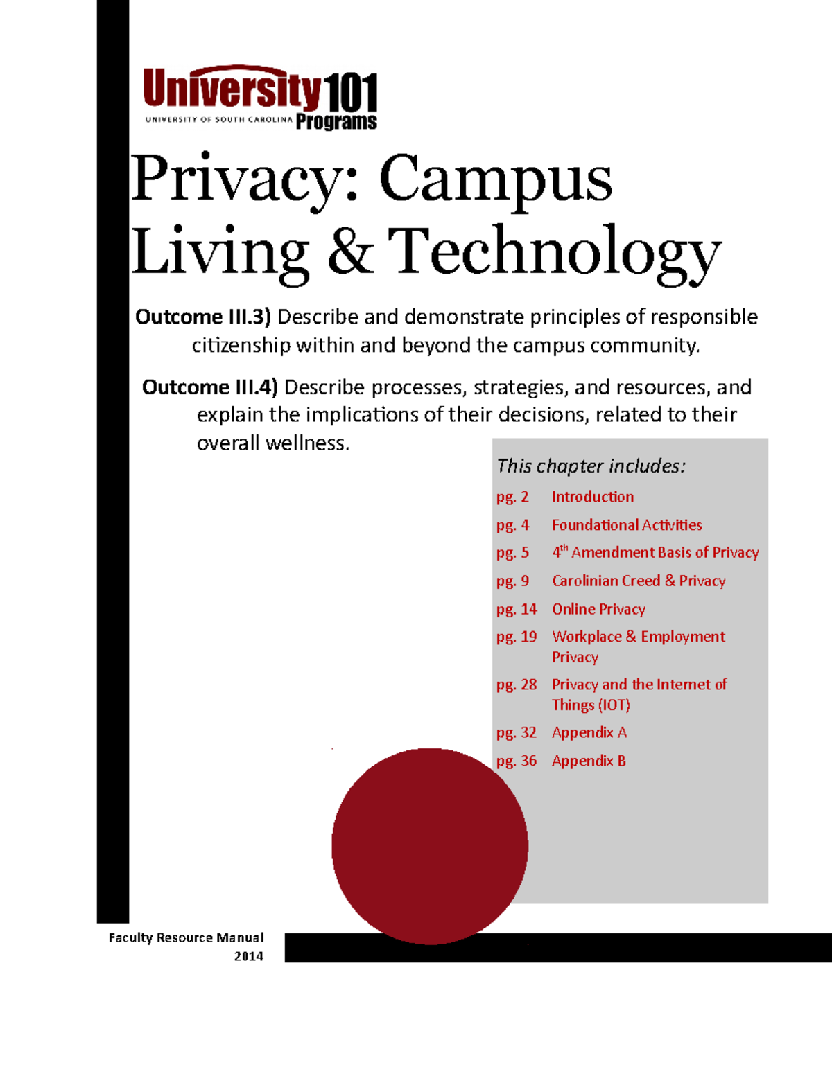 Privacy lesson planshad - Privacy: Campus Living & Technology Outcome ...
