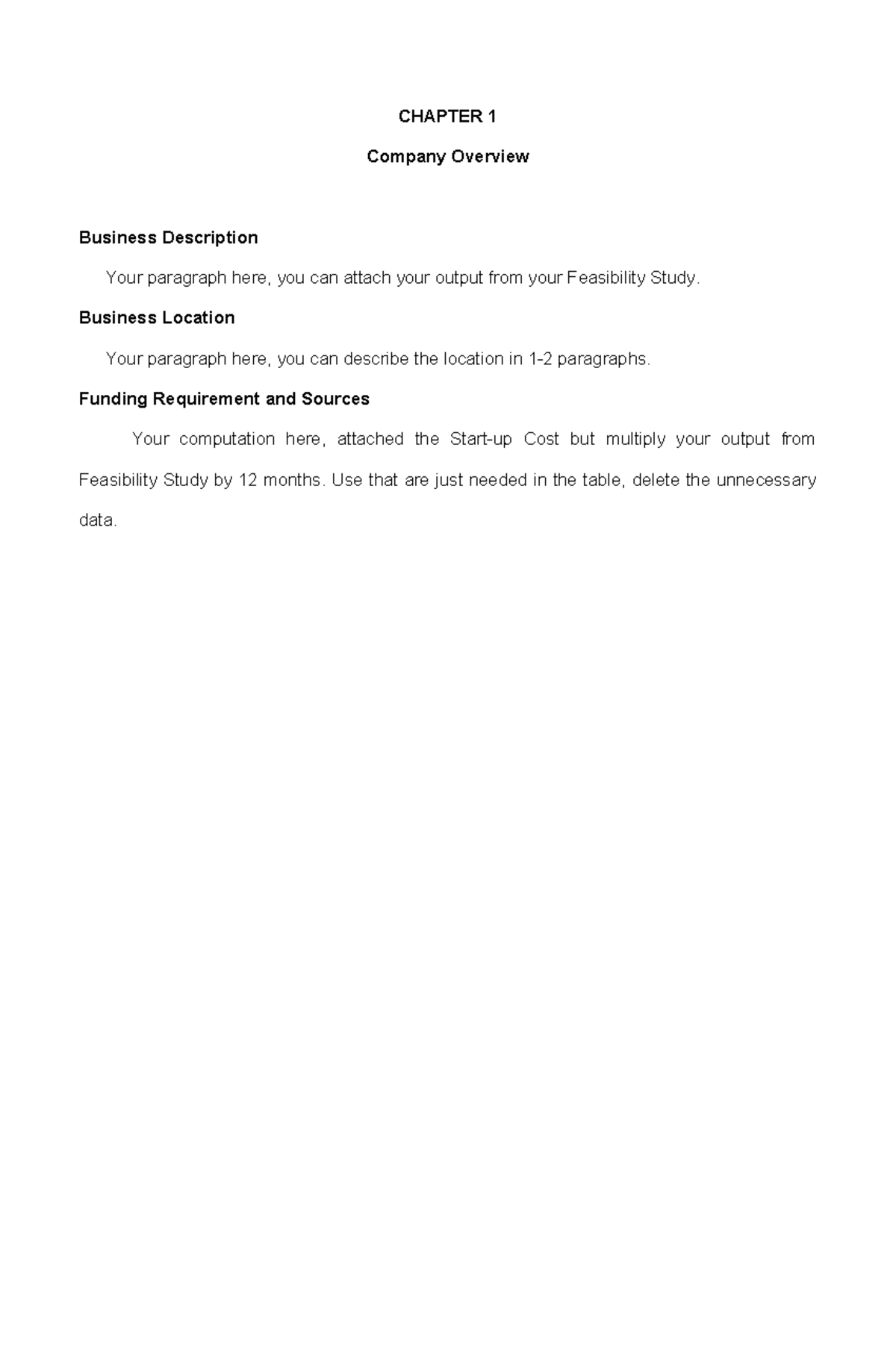 Chapter 1 2 format - Lecture notes of a study - CHAPTER 1 Company ...