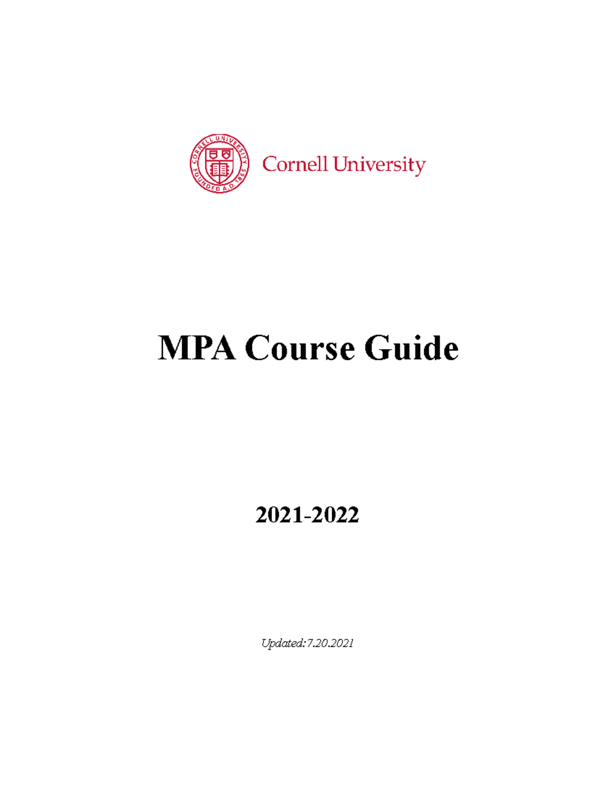 MPA Course Guide 2021-2022 Final - MPA Course Guide 2021- Updated:7. Overview of CIPA ...