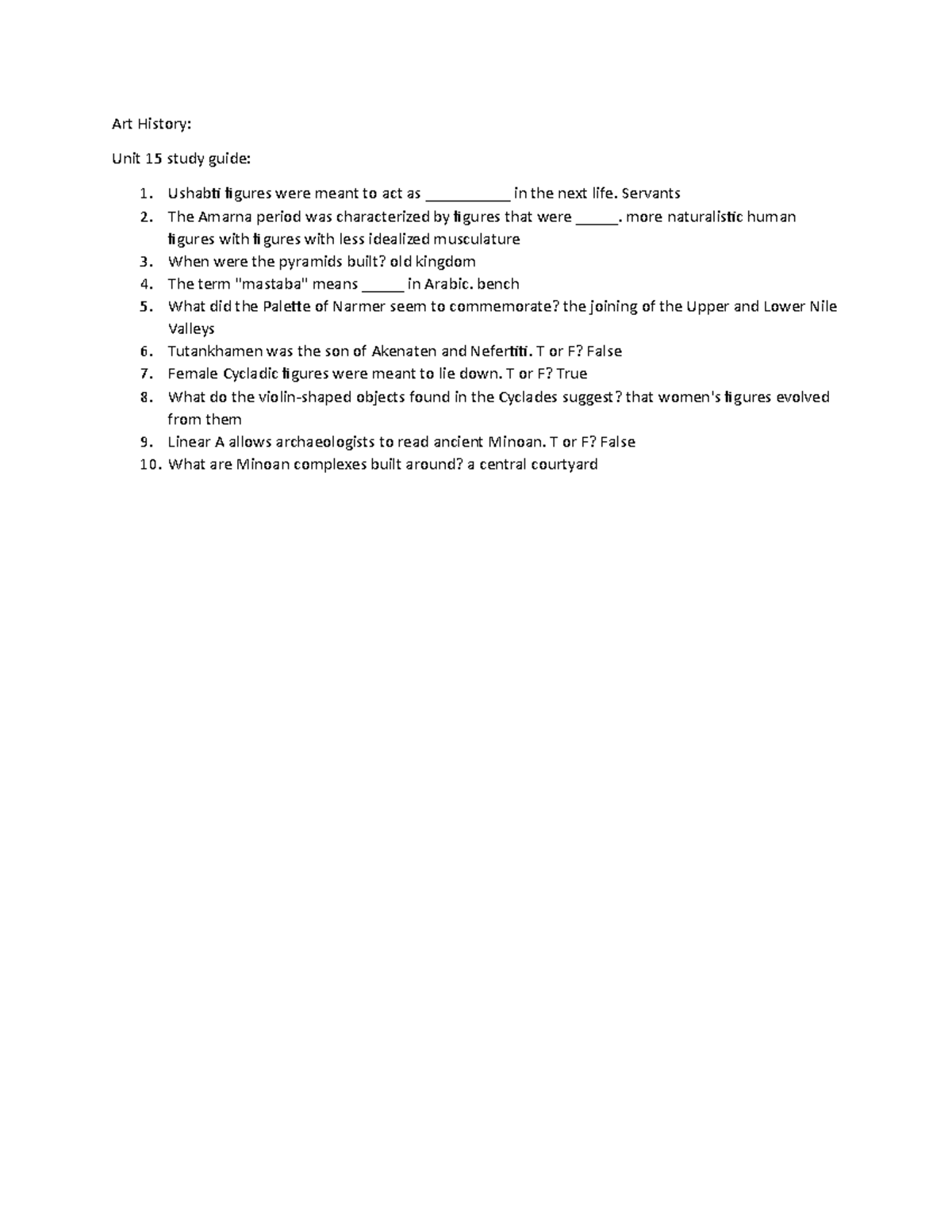 Art history unit 15 study guide - Art History: Unit 15 study guide ...