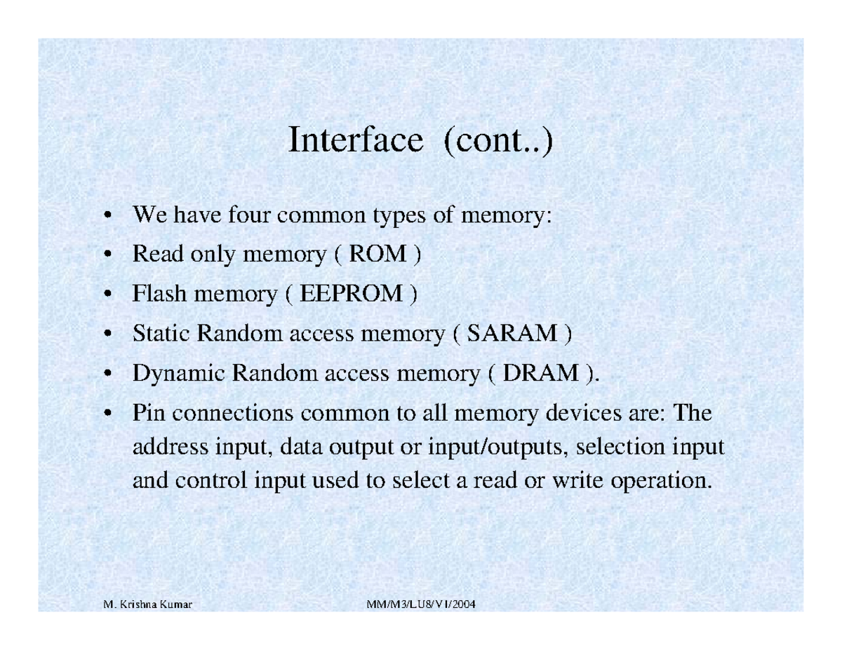 Dynamic ram - Microprocessor and Interfacing - Studocu