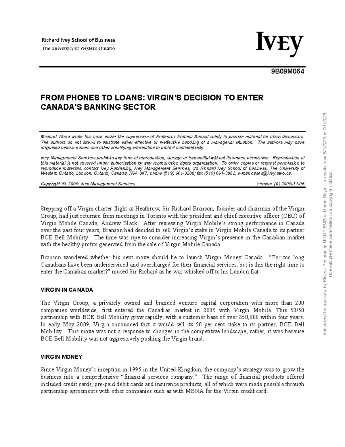 9B09M064 pcu - case study What is strategy? - S w 9B09M FROM PHONES TO ...