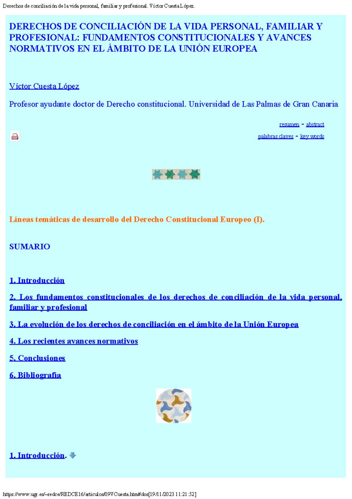 Derechos de conciliación de la vida personal, familiar y profesional ...