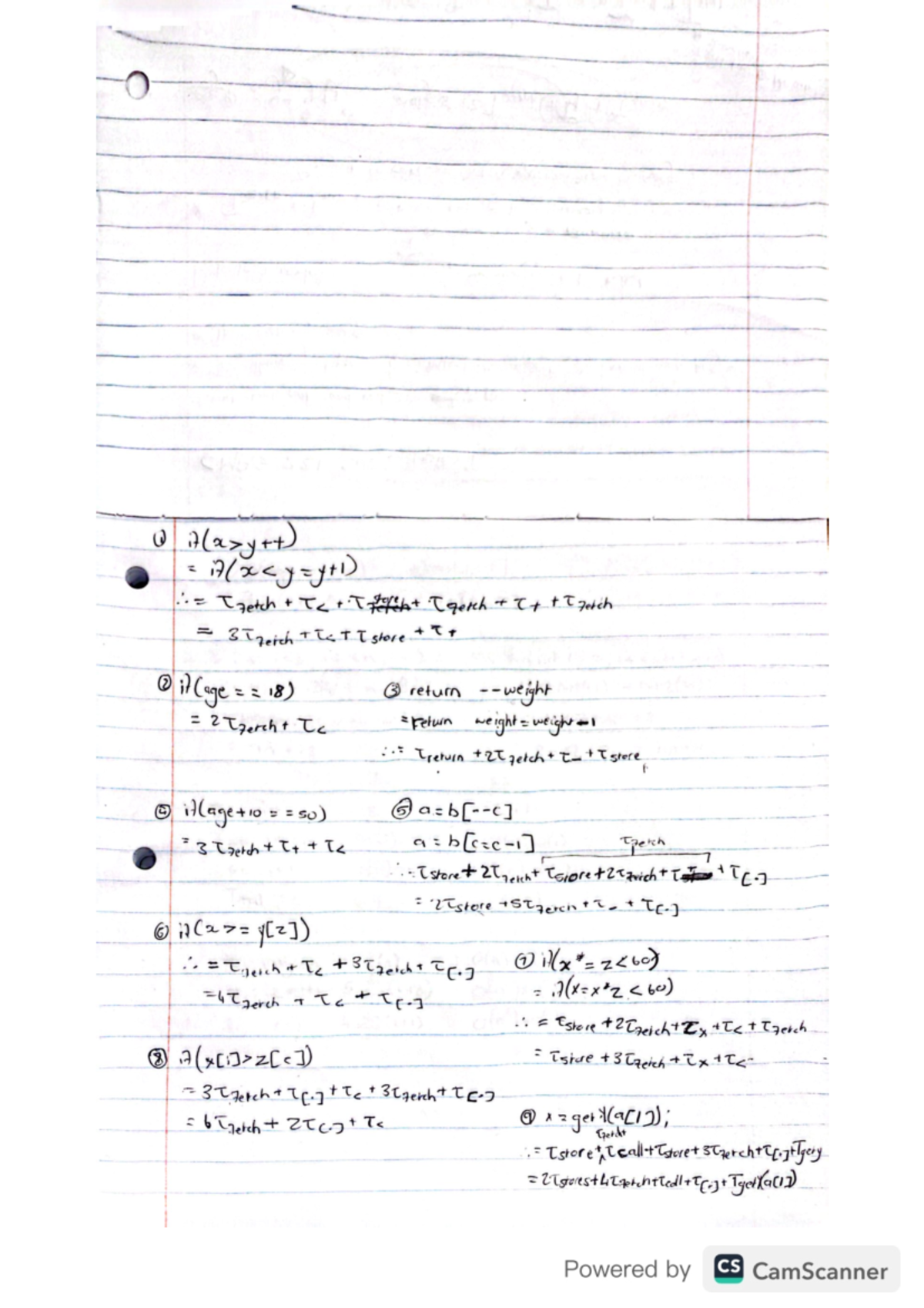 Assignment 2 Complexity - CMPG 221 - : storeh Tqetch Tt Fetch 3Tzeich tic TT store TT 2 it (age ...