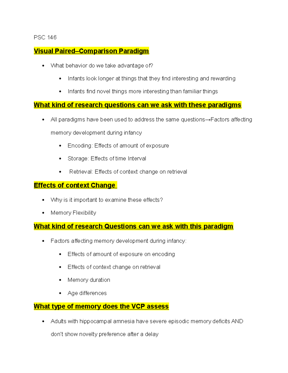 PSC 146 Day 9 - Visual Paired-Comparison Paradigm - PSC 146 Visual ...