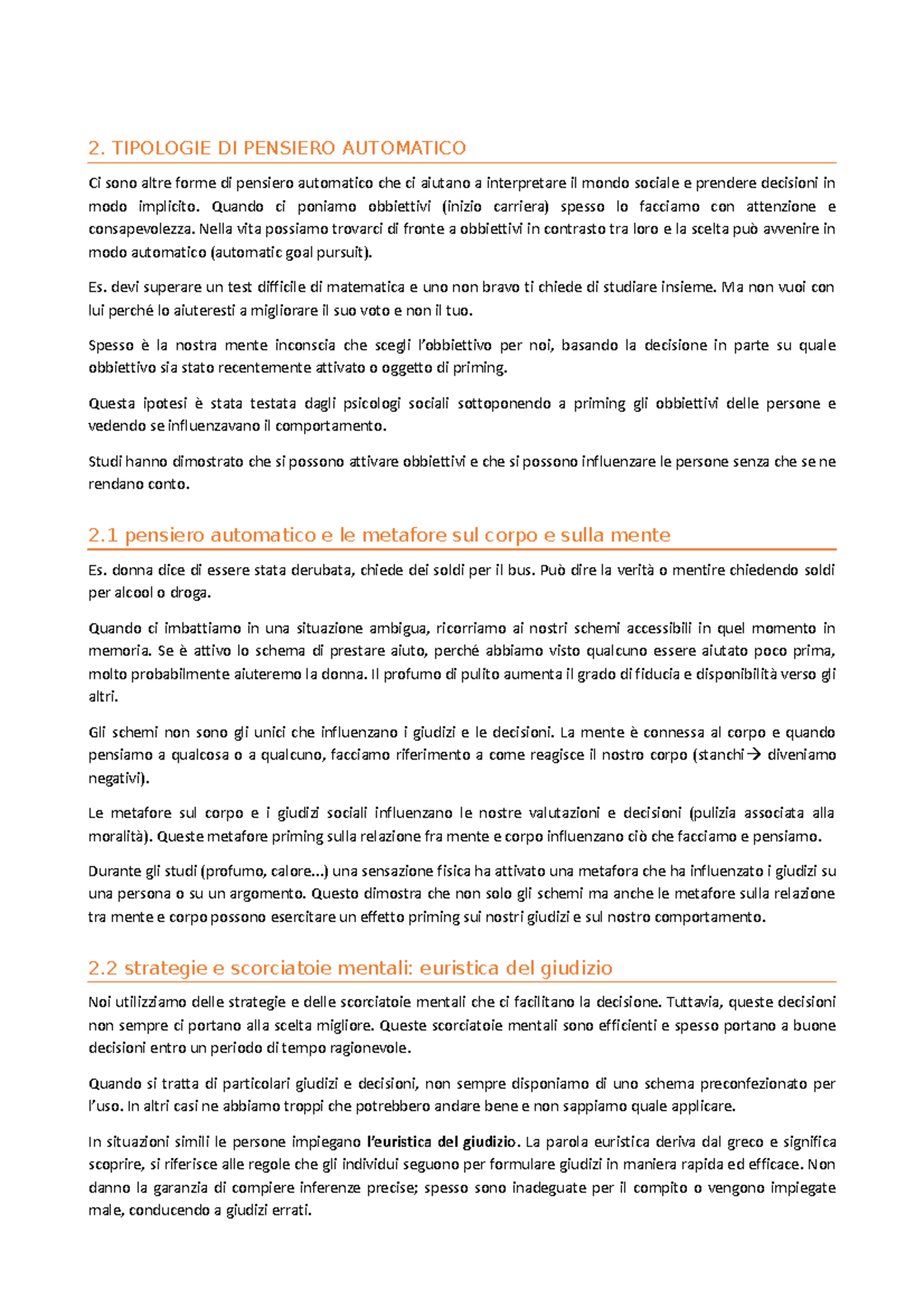 Parte 2 cap 2 - Psicologia sociale - 2. TIPOLOGIE DI PENSIERO ...