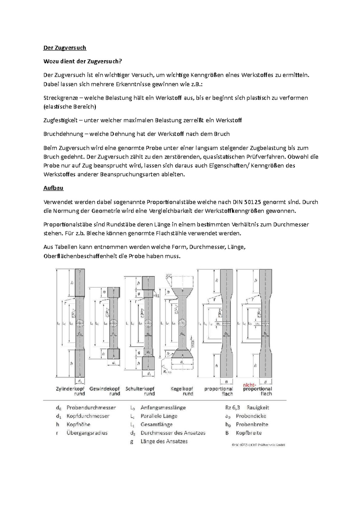 Der Zugversuch - Der Zugversuch Wozu dient der Zugversuch? Der ...