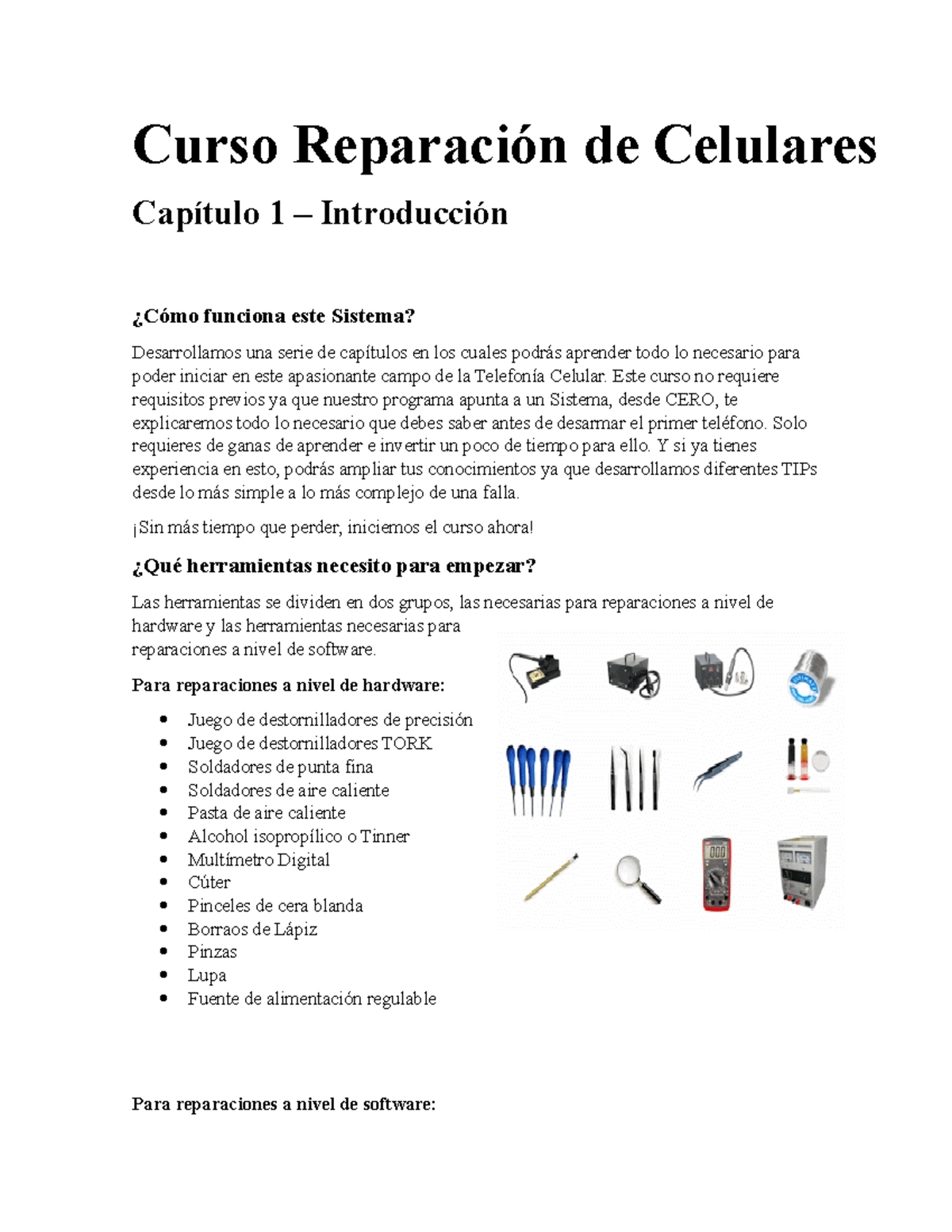 Curso De Reparacion De Celulares - Curso Reparación de Celulares Capítulo 1 – Introducción ¿Cómo ...