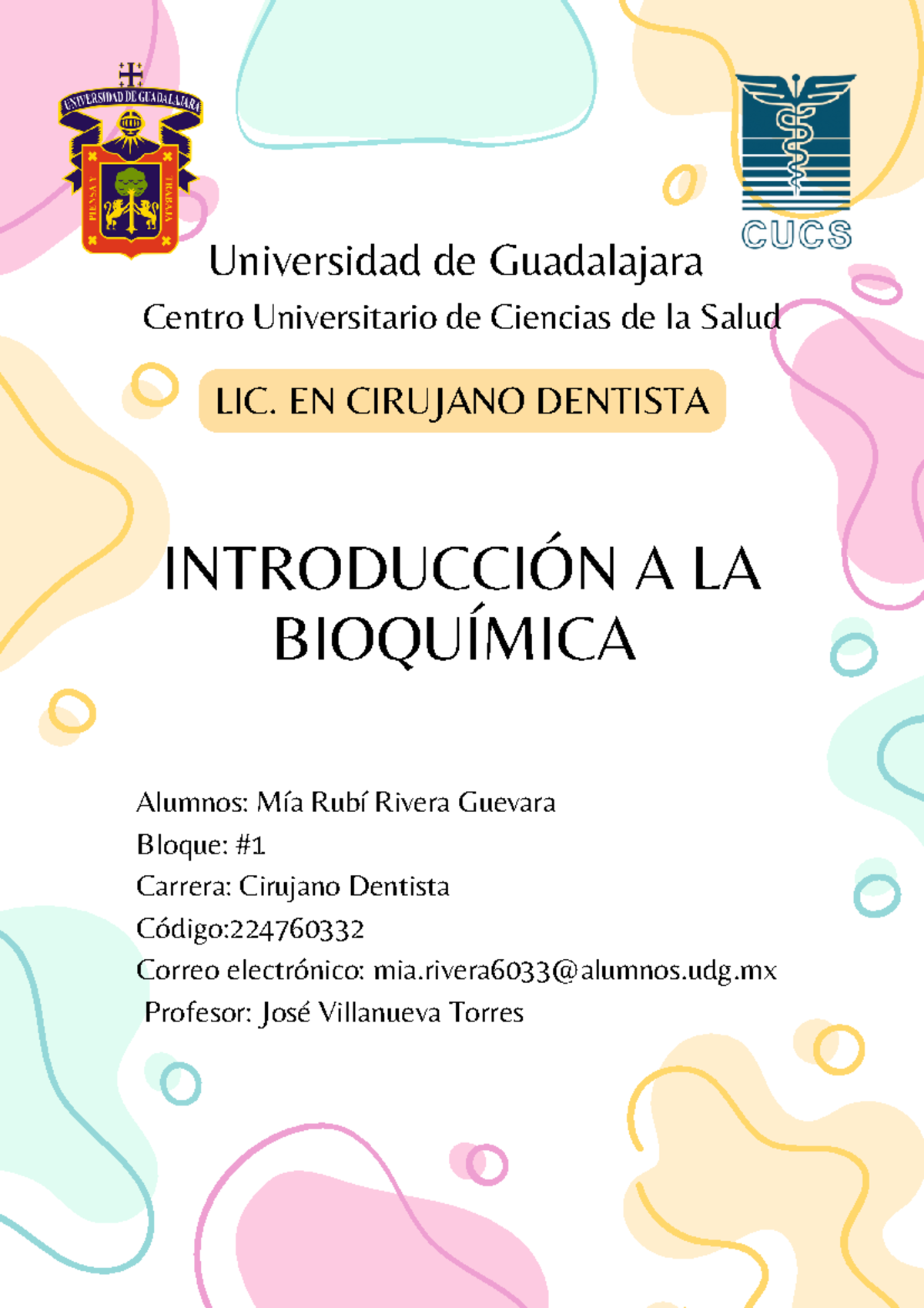 Actividad 1 - Trabajo de bioquímica humana - Universidad de Guadalajara ...