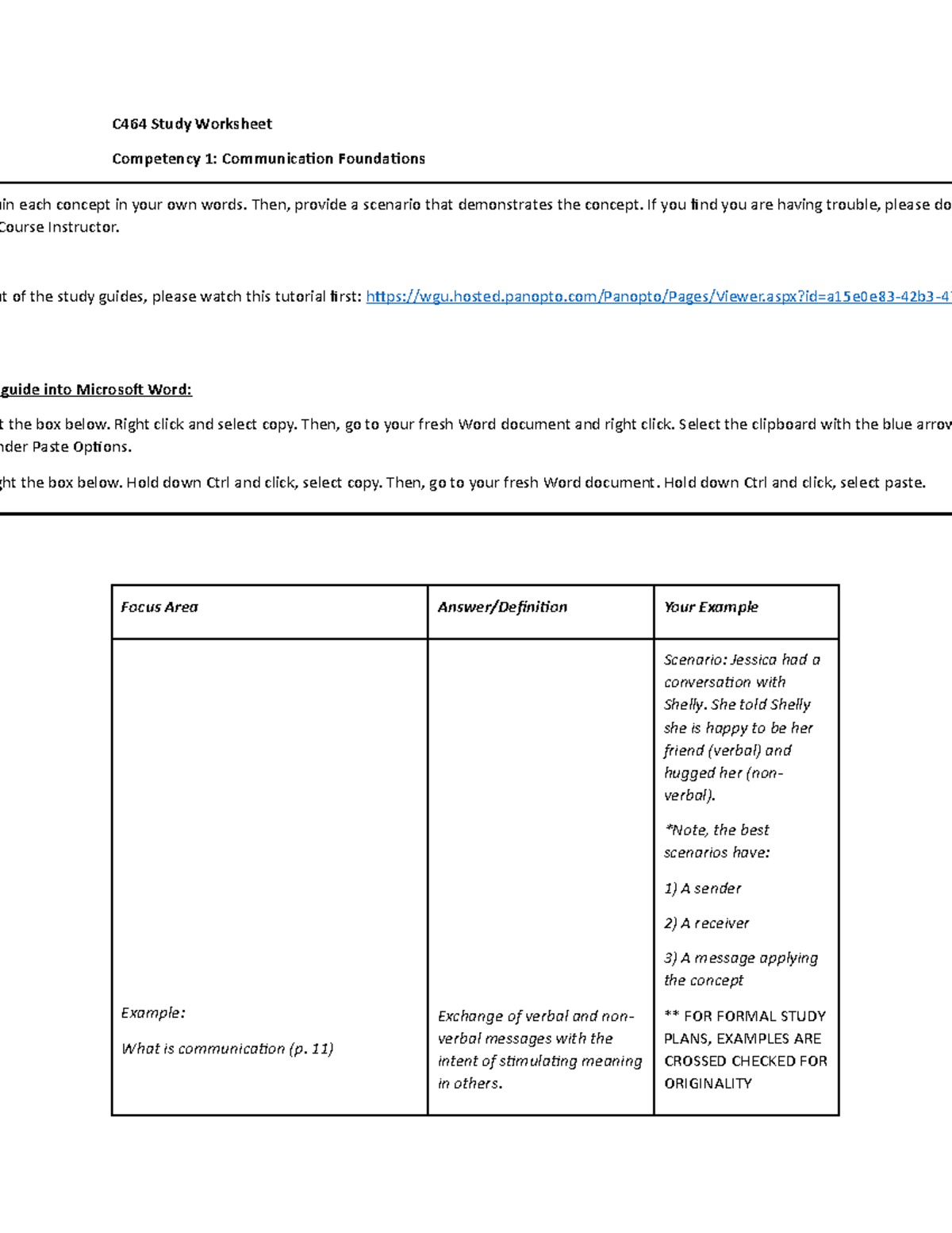 C464 Unit 2 Mod. 1-5 Notes - C464 Study Worksheet Competency 1 ...