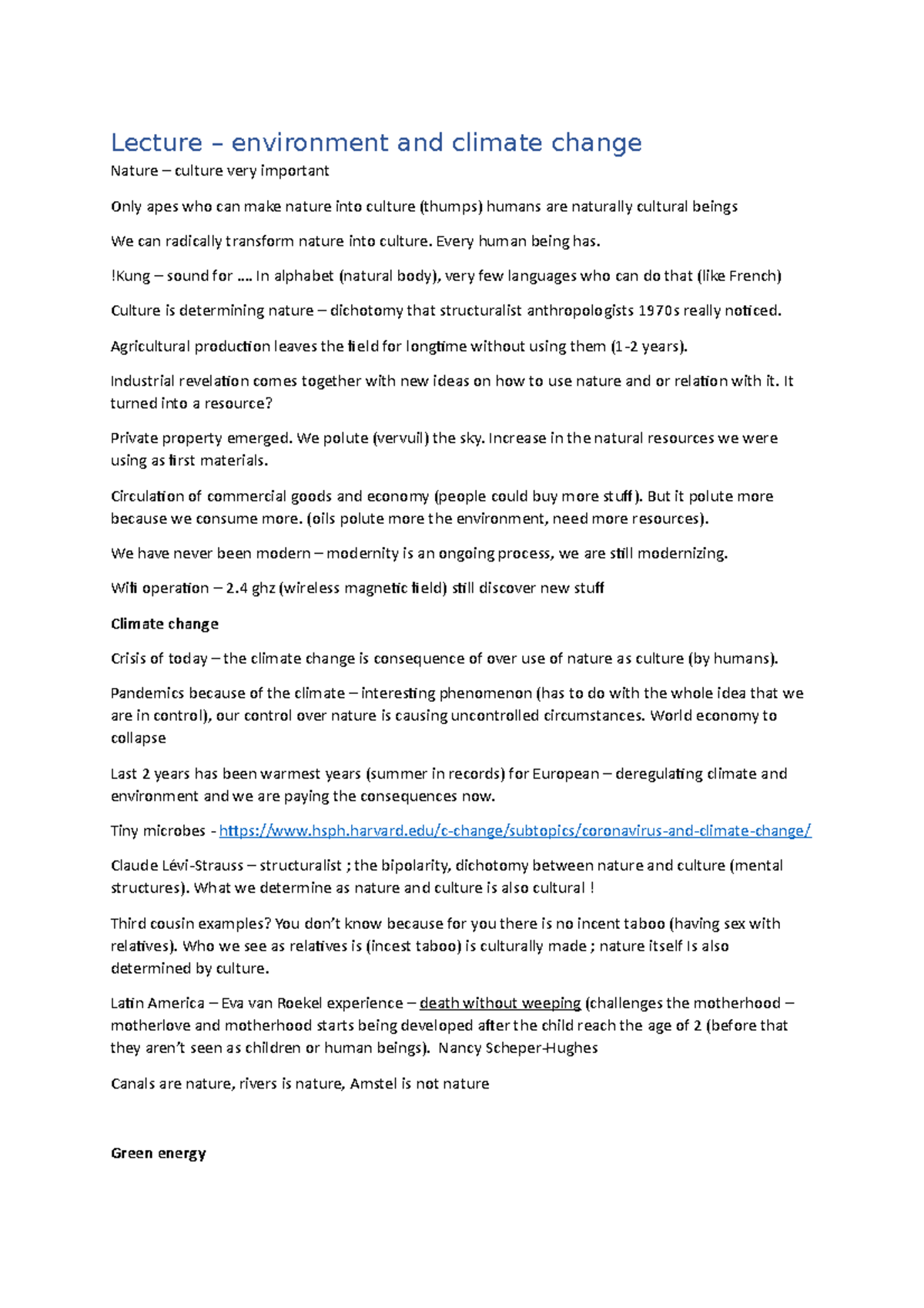 Lecture Climate and Environment - Lecture – environment and climate ...