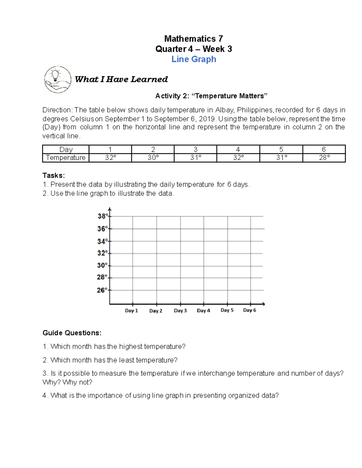 G7 Q4 W3 Worksheet-Linegraph - Mathematics 7 Quarter 4 – Week 3 Line ...