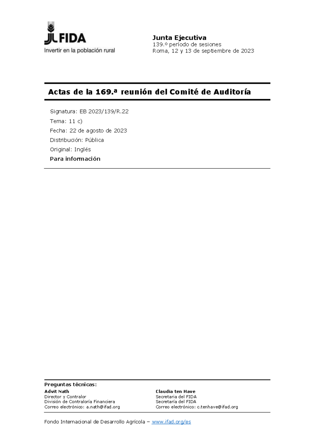 EB 2023 139 R 22 - descripción - Preguntas técnicas: Advit Nath ...