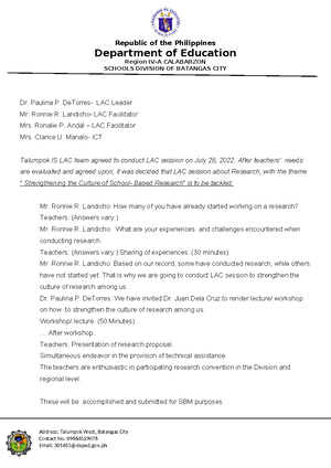 COT1 PLAN - CLASS OBSERVATION TOOL - DAILY LESSON LOG IN T.L. School ...