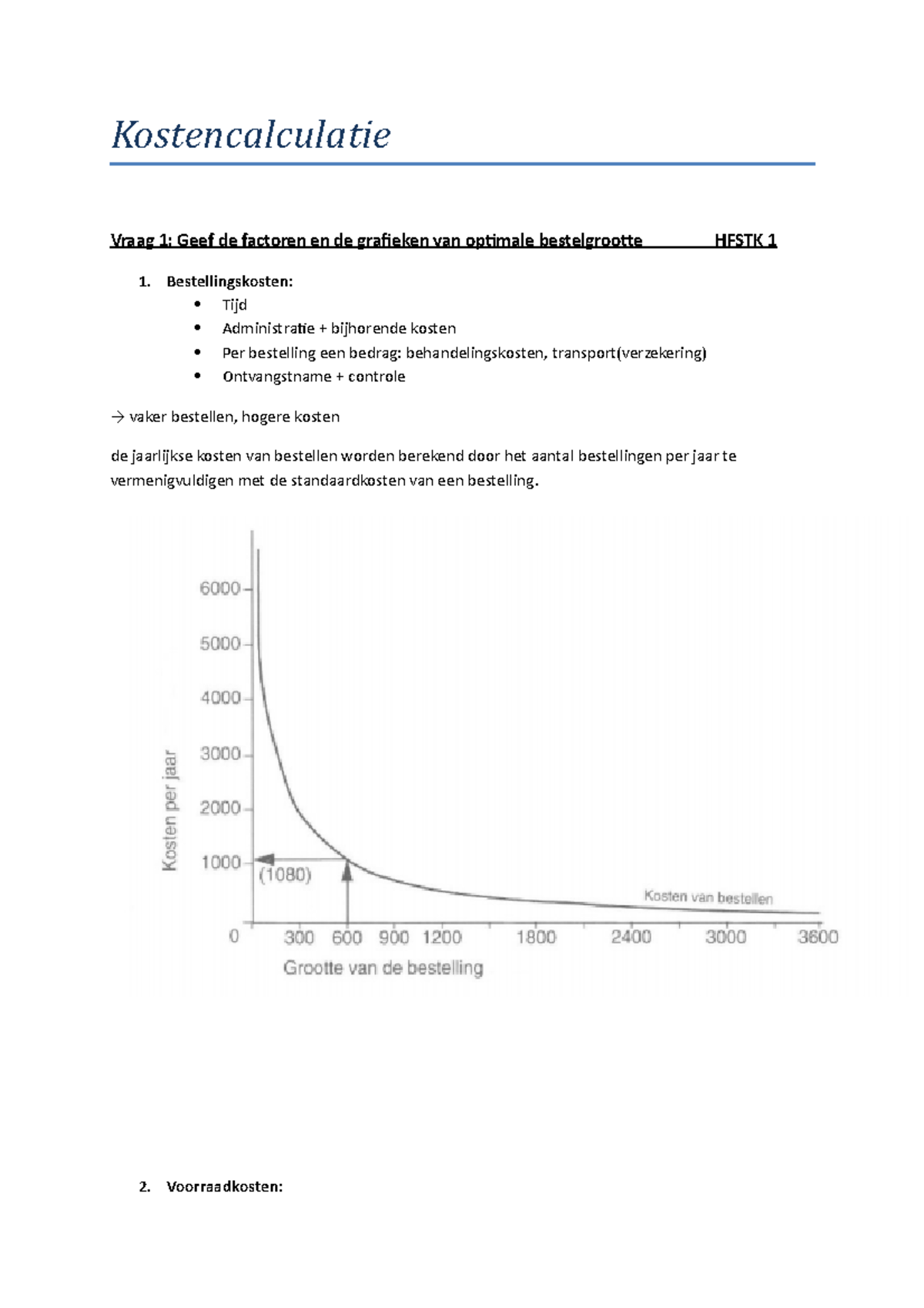 Kostencalculatie examenvragen uitgewertk Vincent B - Kostencalculatie ...