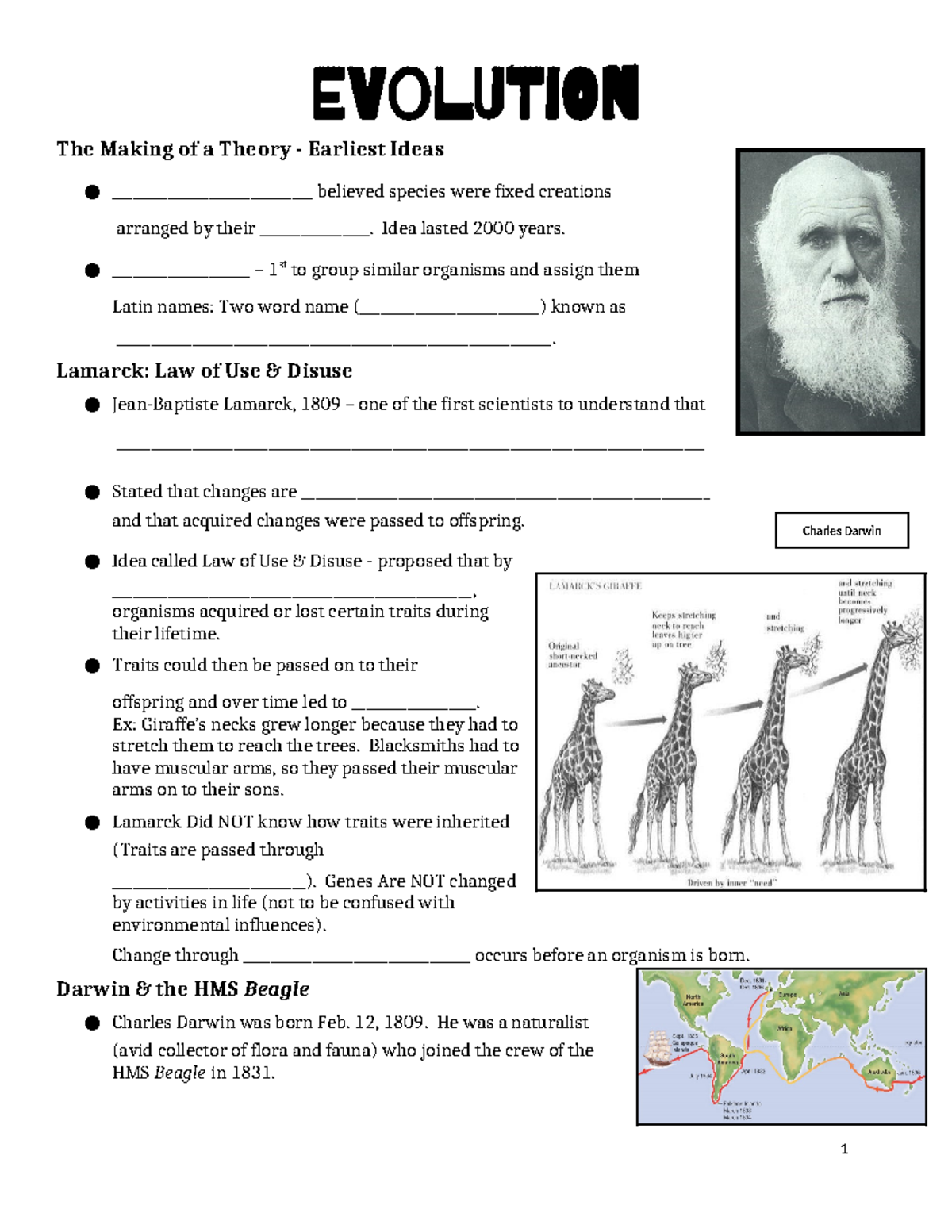 Notes - Evolution - EVOLUTION The Making of a Theory - Earliest Ideas ...