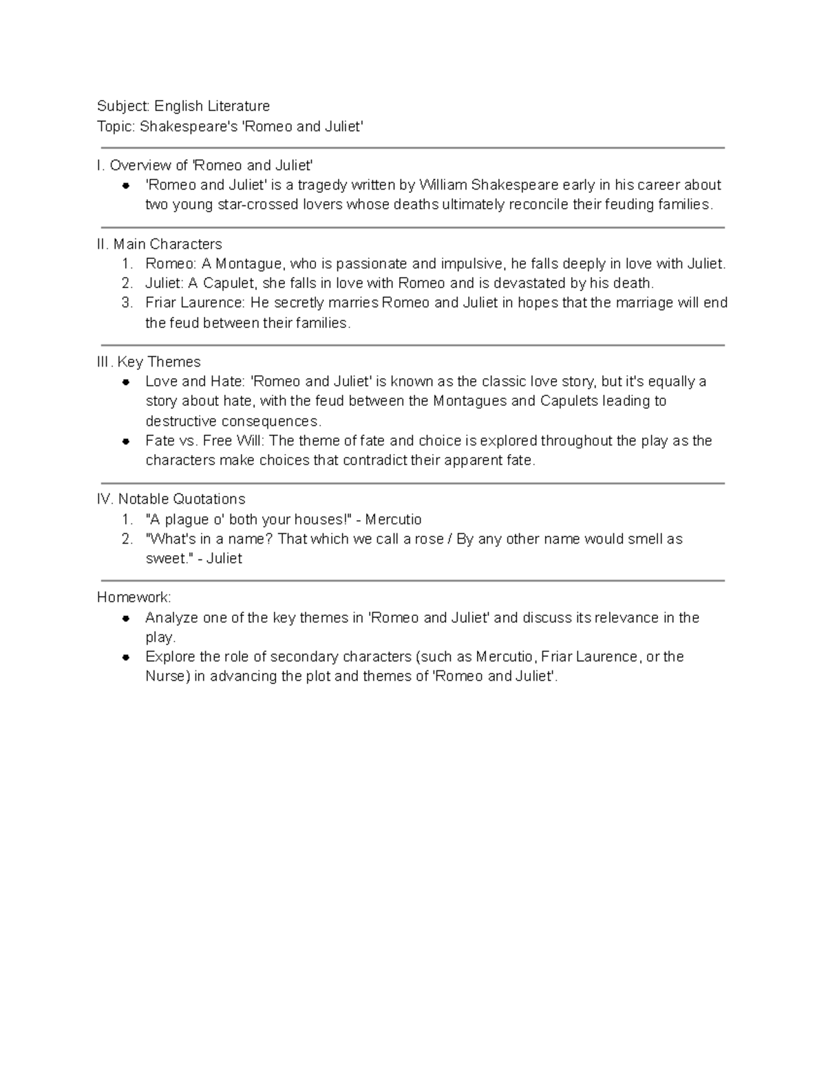 Subject English Literature - Subject: English Literature Topic ...