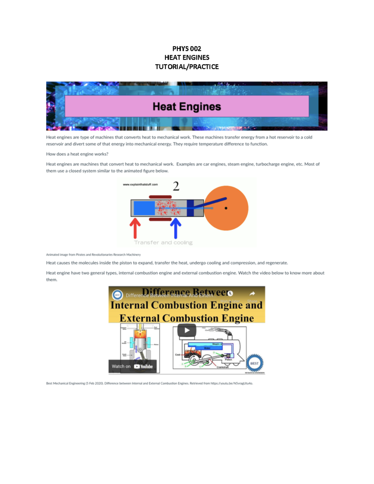 PHYS 002. HEAT Engines - Calculus-Based Physics 2 - PHYS 002 HEAT ...