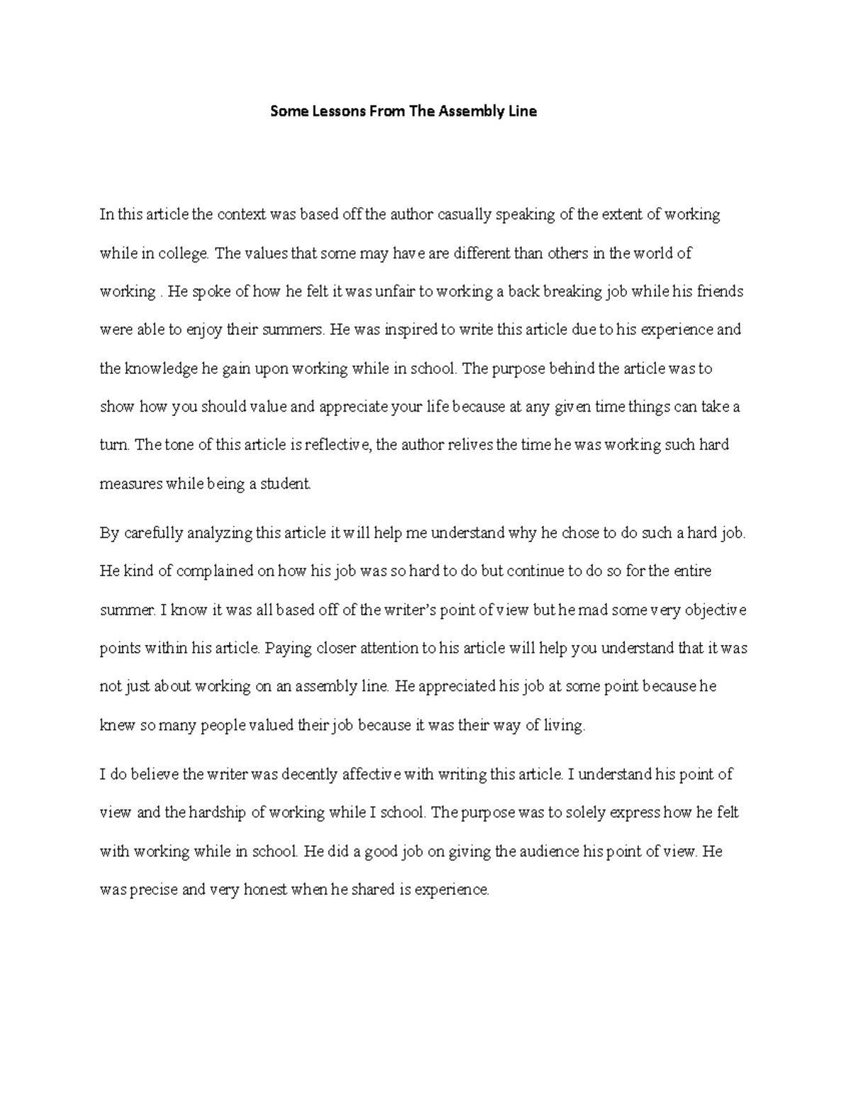 Eng 122 module 2 - Some Lessons From The Assembly Line In this article ...