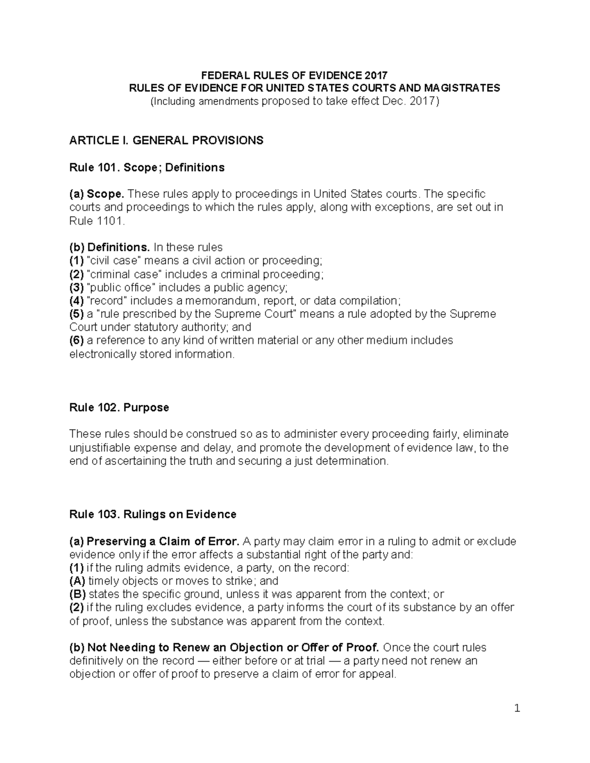 Federal Rulesof Evidence Document Friedman - FEDERAL RULES OF EVIDENCE ...