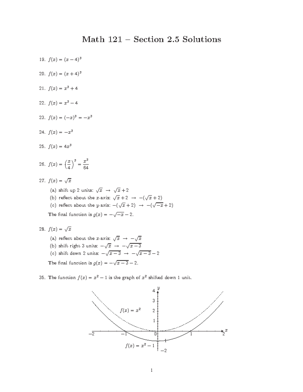 Math 121 - Homework Solutions 2.5 - Math 121 Section 2 Solutions 19. f ...