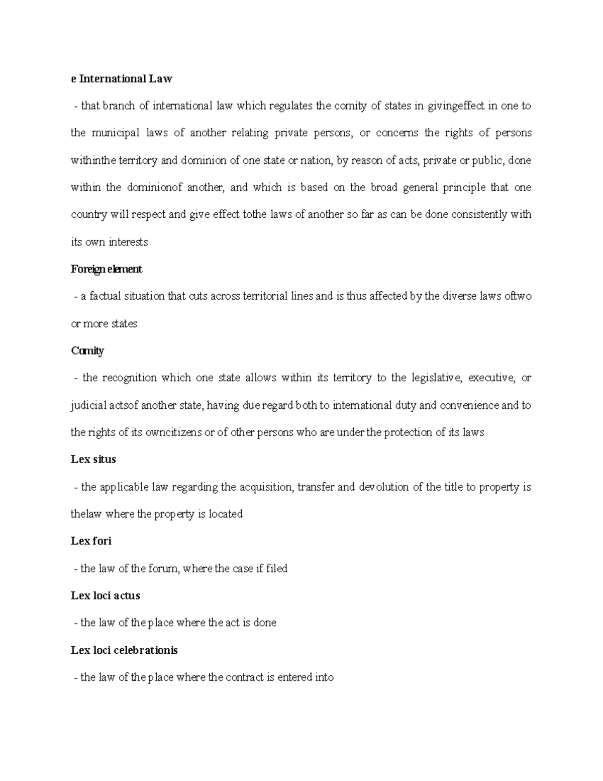 Conflict of law definition - e International Law - that branch of ...