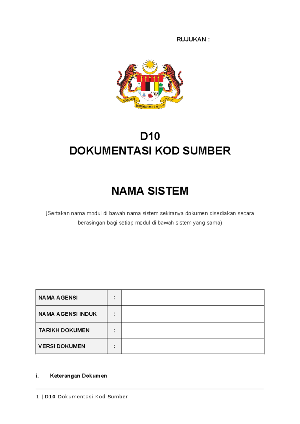 D10 Dokumentasi KOD Sumber - D DOKUMENTASI KOD SUMBER NAMA SISTEM ...