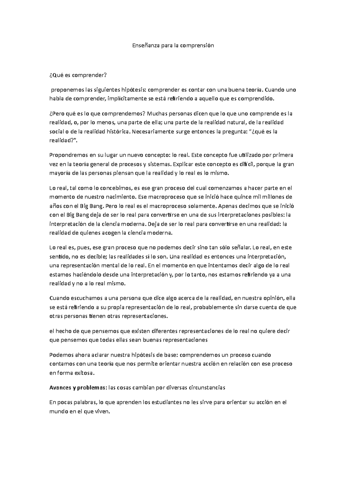 Enseñanza para la comprensión - Enseñanza para la comprensión ¿Qué es ...