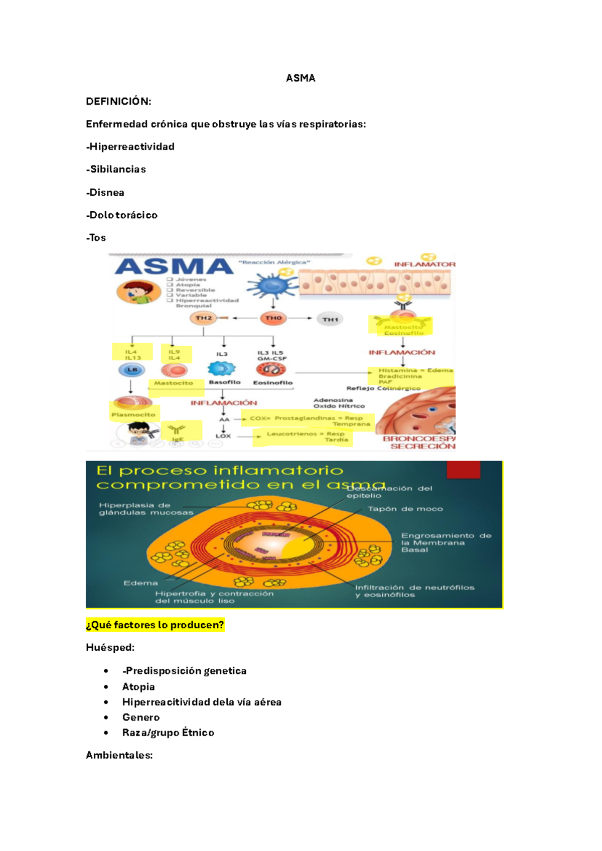 ASMA - Resumen - ASMA DEFINICIÓN: Enfermedad crónica que obstruye las ...
