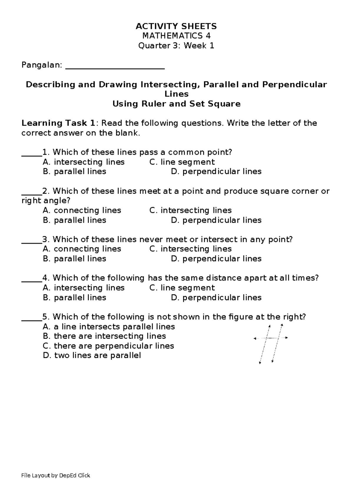 Mathematics 4 Activity Sheet Q3 W1 - ACTIVITY SHEETS MATHEMATICS 4 ... Mathematics 4 Activity Sheet Q3 W1 - ACTIVITY SHEETS MATHEMATICS 4 ...