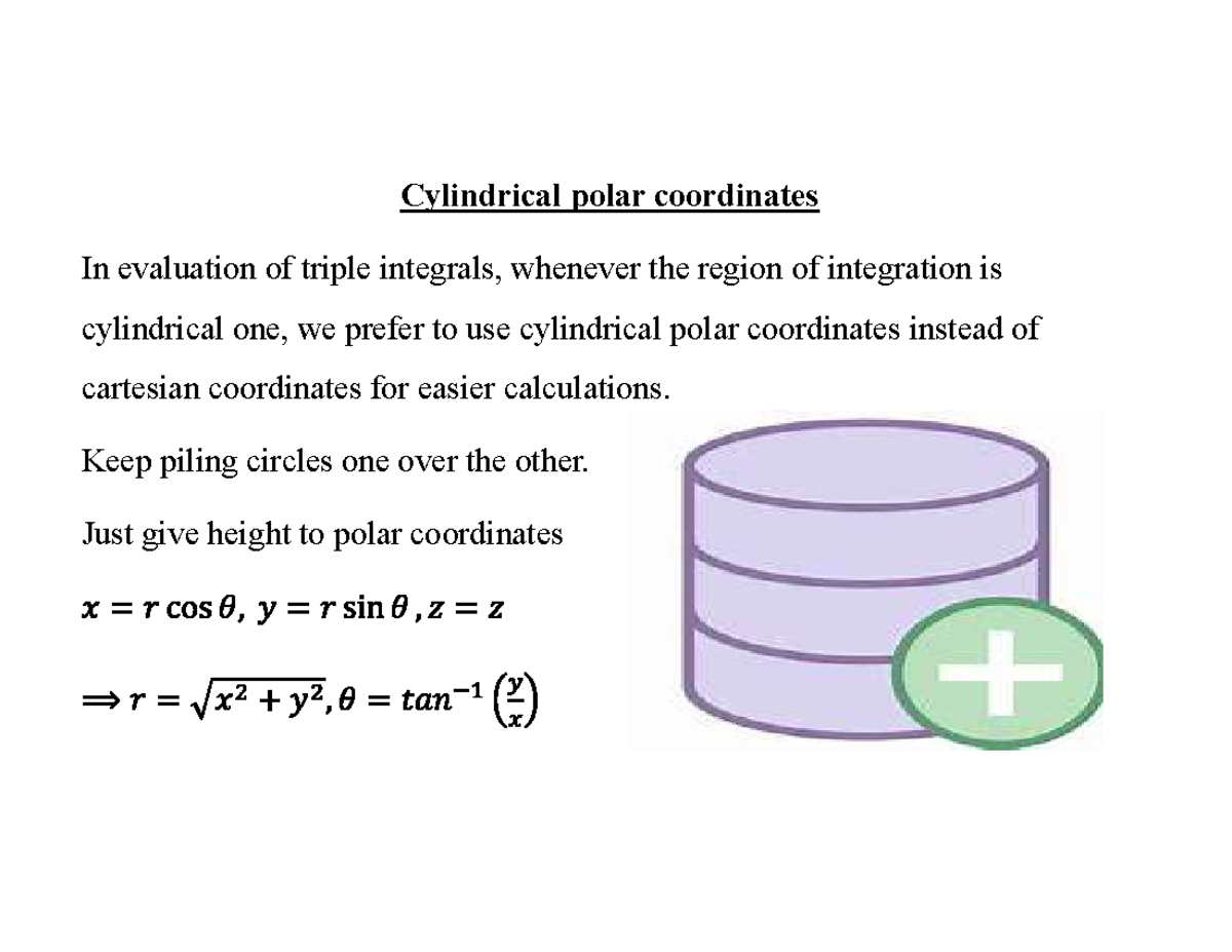 Multiple Integral 6 - Cylindrical polar coordinates In evaluation of ...
