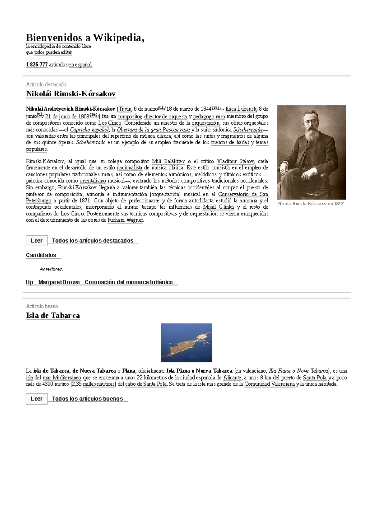 Wikipedia Portada - tttttt fdd?? - Nikolái Rimski-Kórsakov en 1897 ...