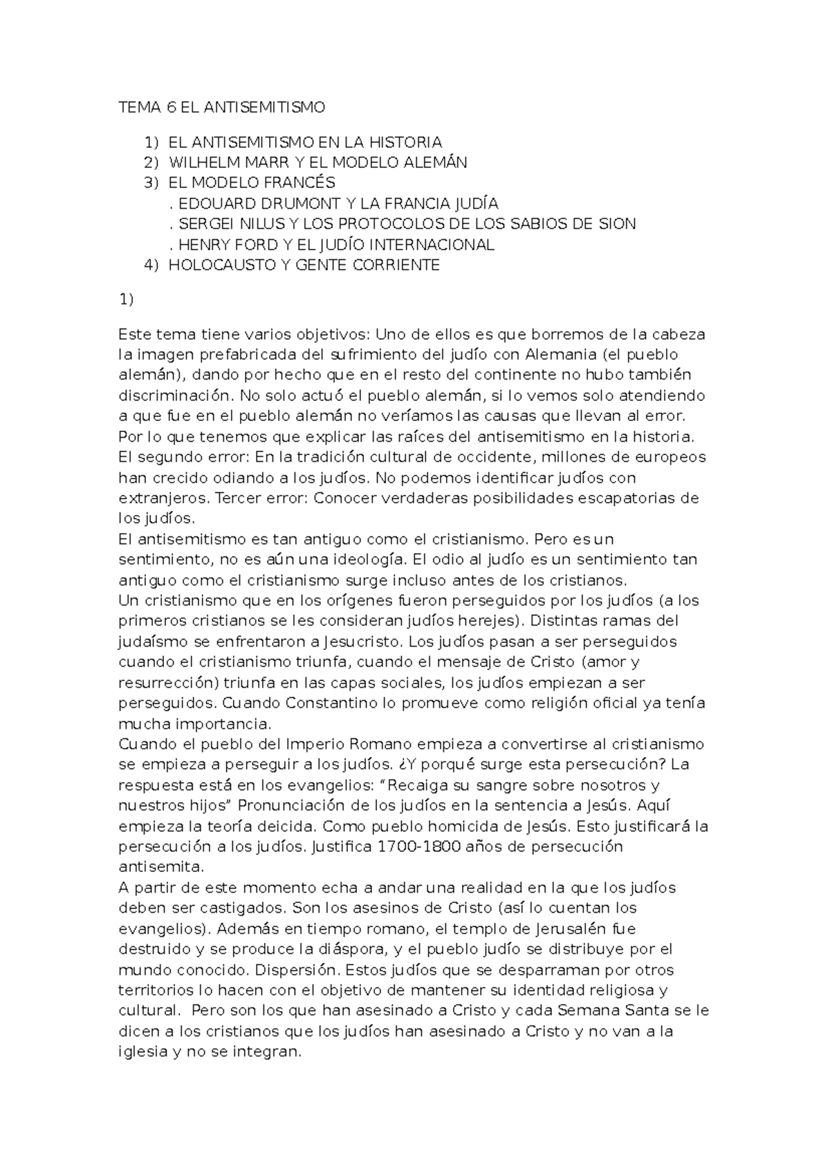 TEMA 6 EL Antisemitismo - TEMA 6 EL ANTISEMITISMO 1) EL ANTISEMITISMO ...