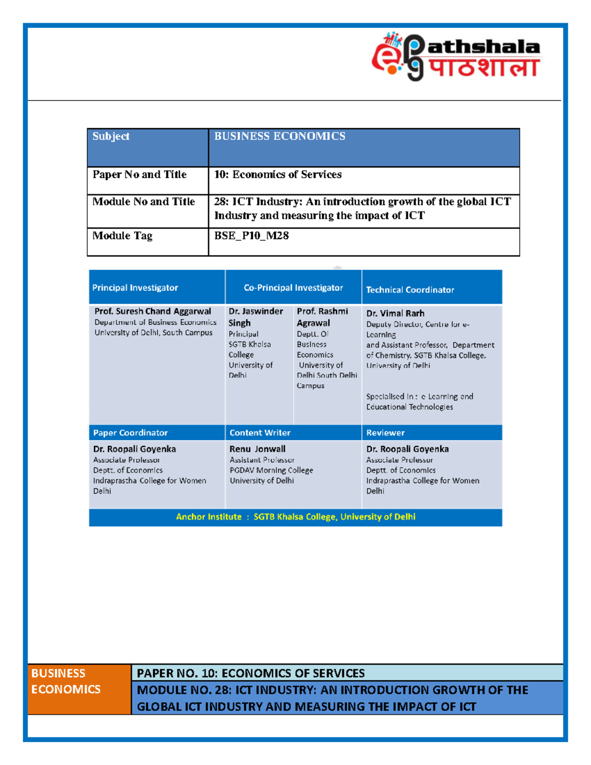 An introduction growth of the global ICT Industry and measuring the ...