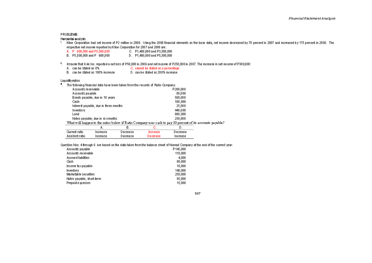 Pdfcoffee-exams-for-newbie compress - Financial Statement Analysis - Studocu