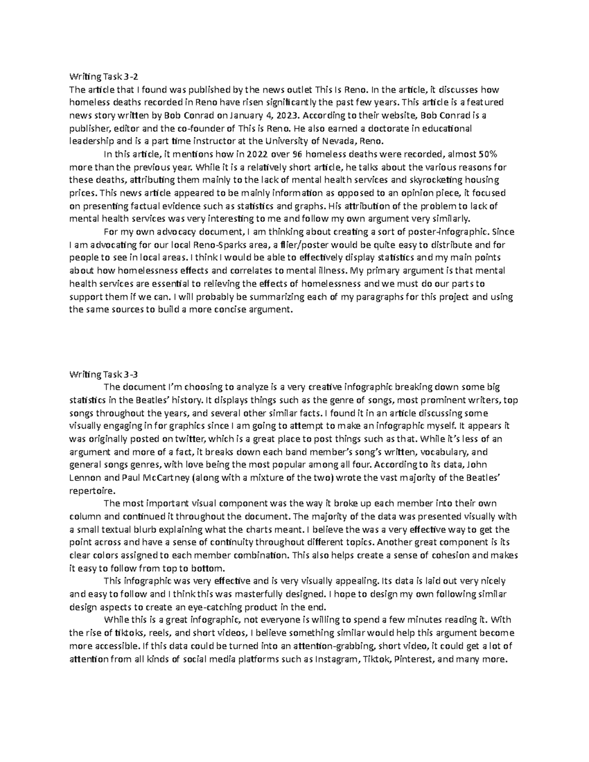 Writing Task 3-2 and 3-3 - Writing Task 3- The article that I found was ...